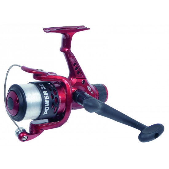 Reel Spinning Power 130 Red Rear Drag + Line